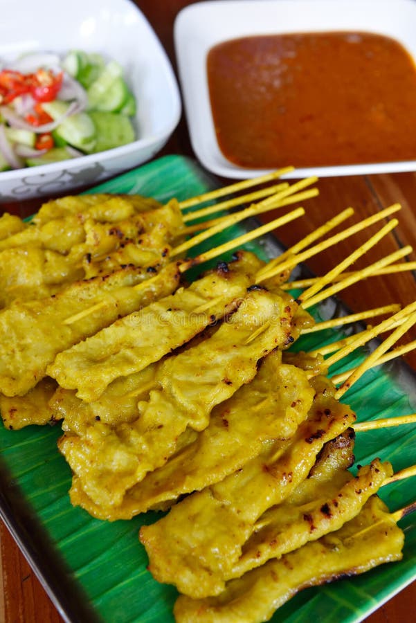 Pork Satay stock photo. Image of chicken, curry, satay - 49485100