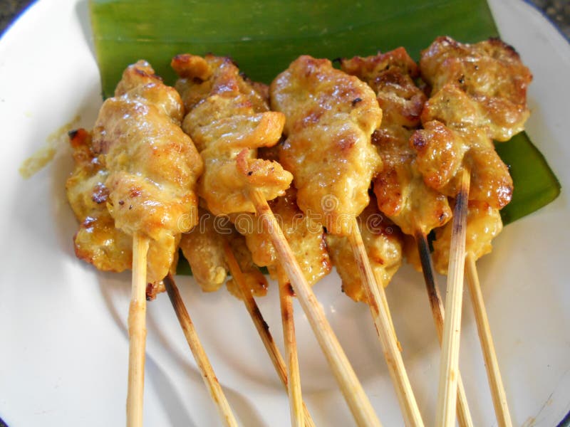 Pork Satay stock image. Image of popular, thai, sticks - 63806367