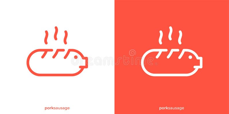 Simple Pork Sausage Logo. Sausage and Pig Icon Graphic Stock Vector ...