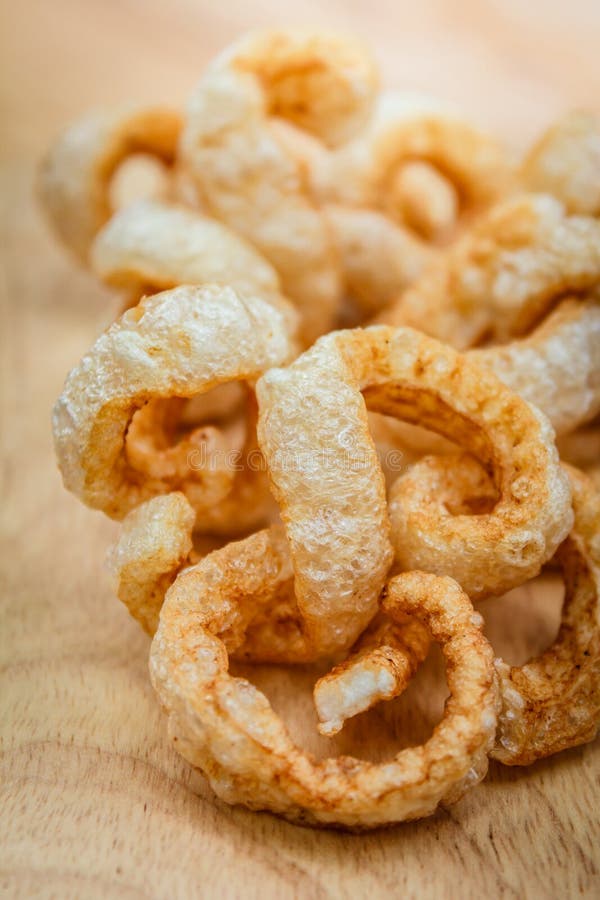 Pork Snack or Pork Crackling. Stock Image - Image of cooked, rind ...