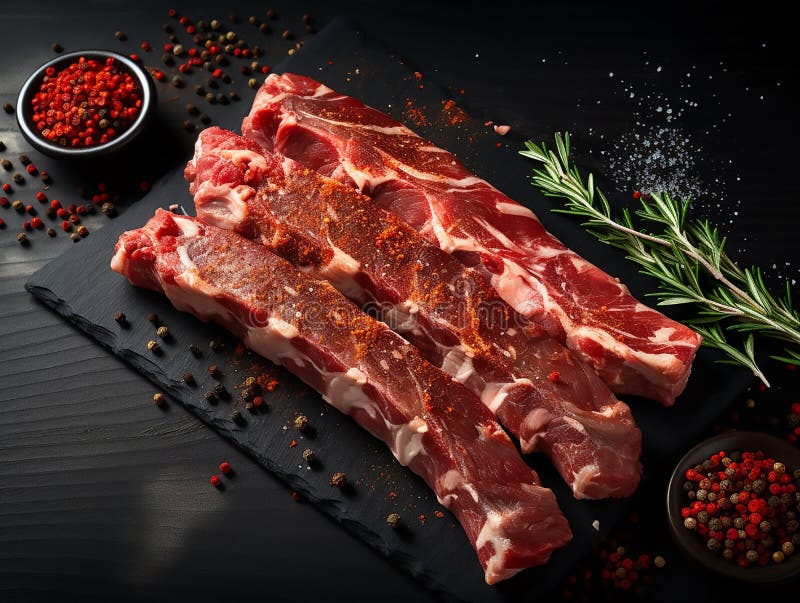 Pork spare ribs stock illustration. Illustration of barbecue - 283922028