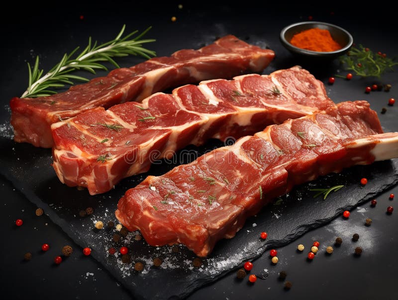 Pork spare ribs stock illustration. Illustration of meat - 283922038