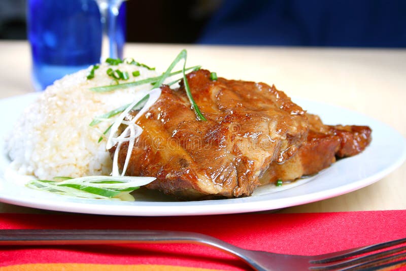 Pork spare ribs with rice stock image. Image of asian - 4454041