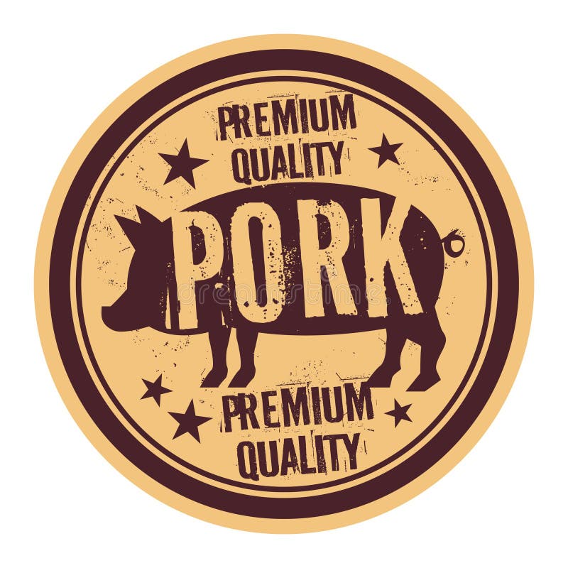 Premium Pork Rubber Stamps stock vector. Illustration of impression ...