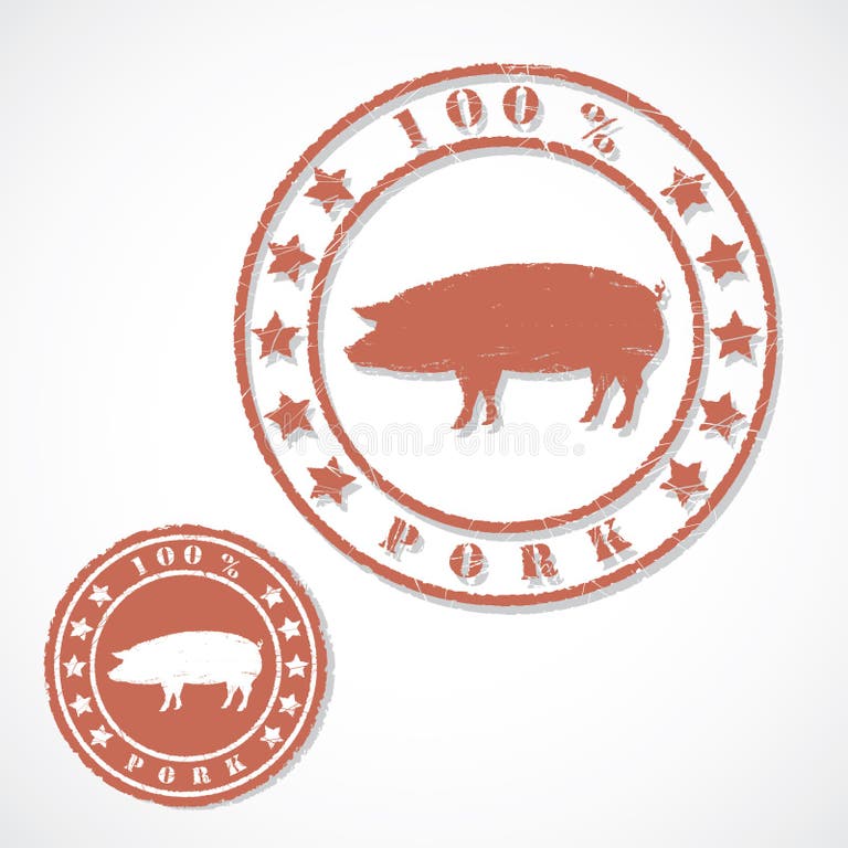 Pork stamp stock vector. Illustration of rounded, grungy - 33482826