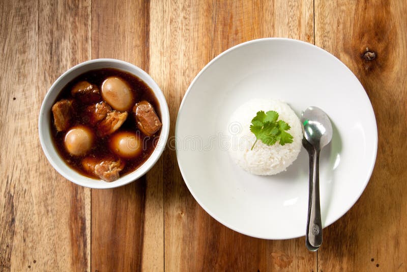 Pork Stew With Egg And Rice. Stock Photo - Image of chunky, herbal ...
