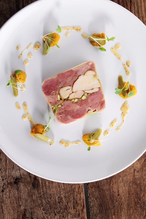 Pork Terrine Plated Starter Appetizer Stock Image - Image of appetiser ...