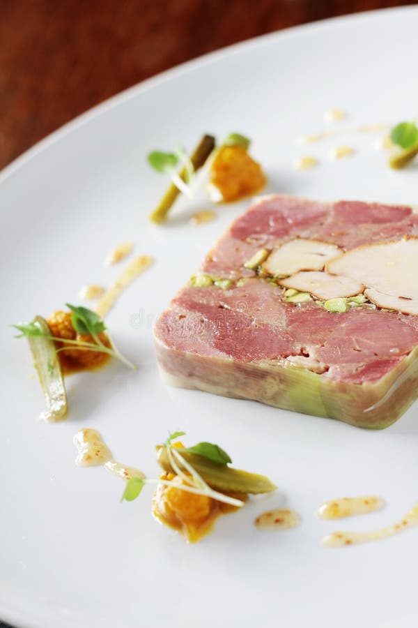 Pork Terrine Plated Starter Appetizer Stock Photo - Image of lunch ...