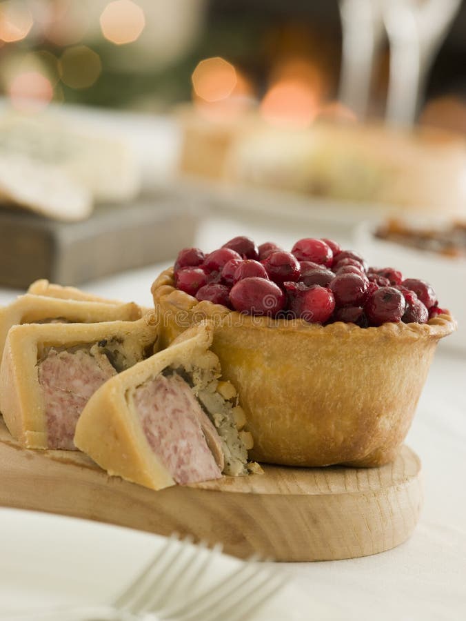 Pork Turkey and Stuffing Pie Cranberry Pie Stock Image - Image of noel ...