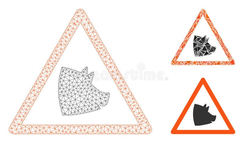 Pork Warning Vector Mesh 2D Model and Triangle Mosaic Icon Stock Vector ...