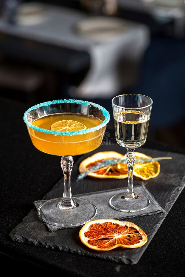 Pornstar Martini Cocktail With Passion Fruit And Vodka Served With