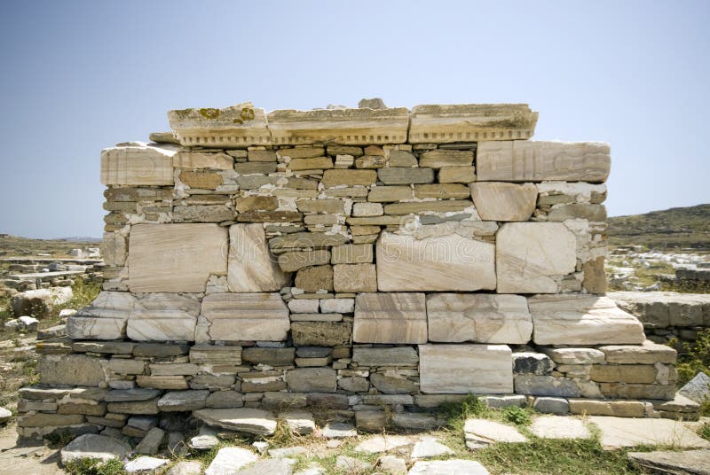 Poros temple delos stock photo. Image of reconstruction - 2953472