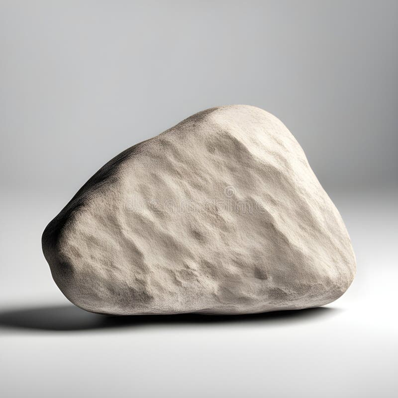 A Porous, Light Gray Stone with an Uneven Texture, Isolated on a White ...