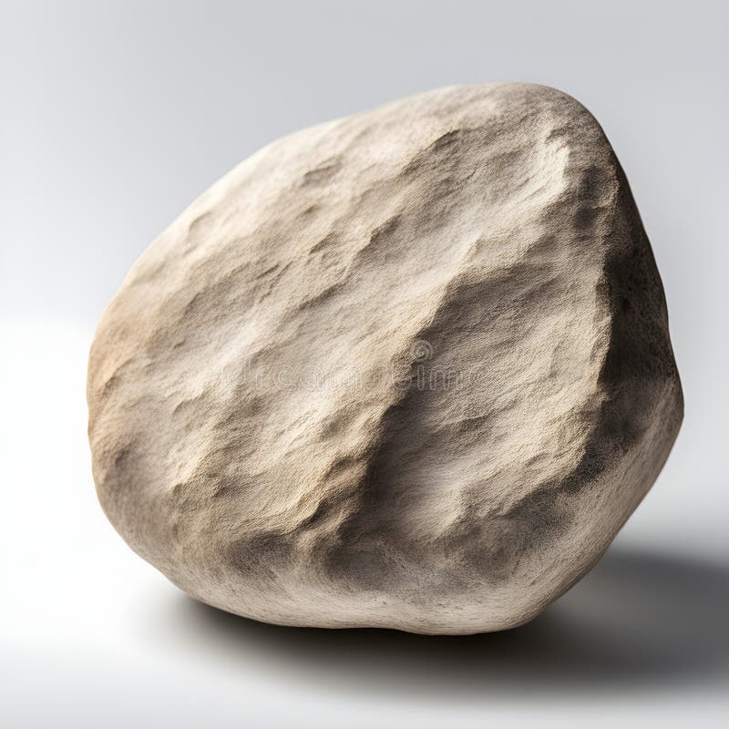 A Porous, Light Gray Stone with an Uneven Texture, Isolated on a White ...