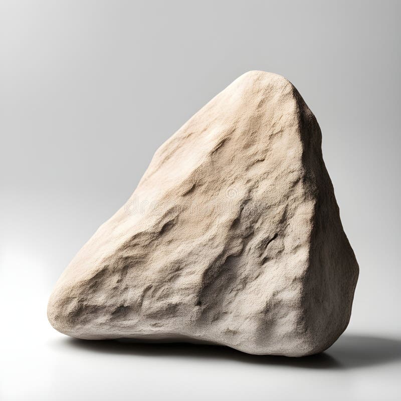 A Porous, Light Gray Stone with an Uneven Texture, Isolated on a White ...