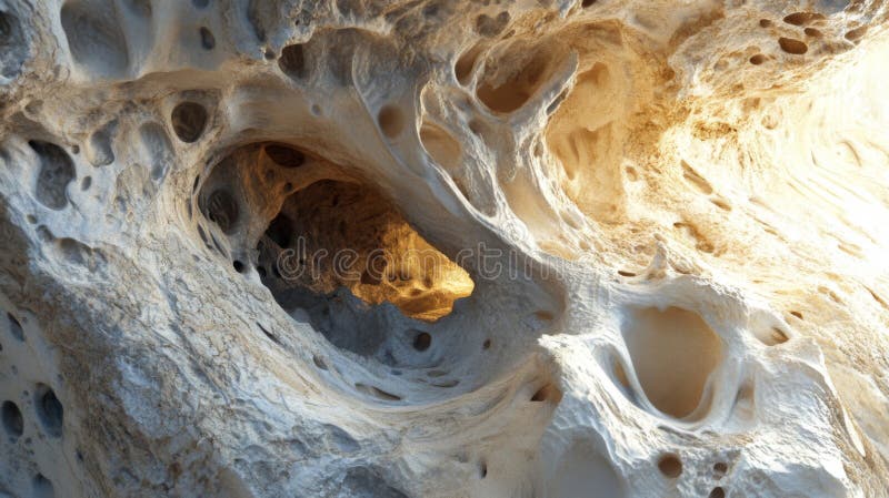 Porous Rock Formation with Light and Shadow Stock Illustration ...