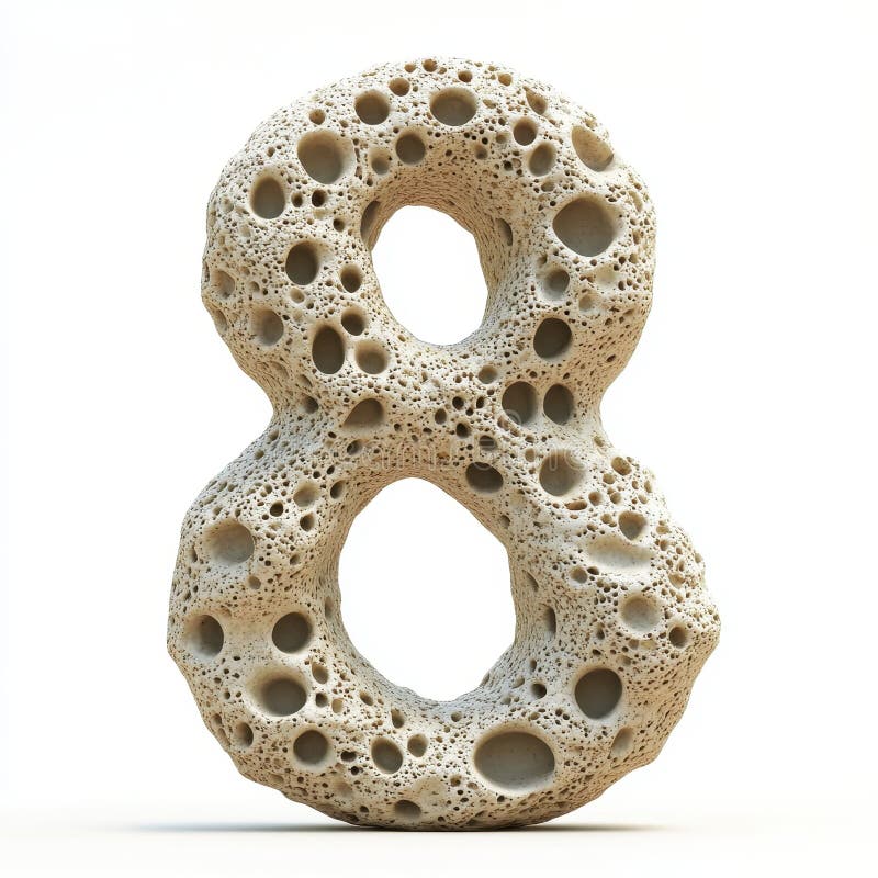 A Porous, Textured Number 8 with a Unique, Organic Design Stock ...