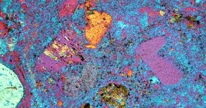 Porphyry rock section stock footage. Video of microscopy - 199187134