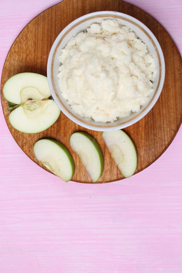 Porridge with Fruit for Breakfast Stock Photo - Image of recipe ...