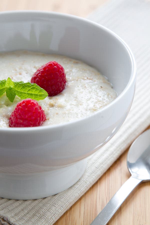 Porridge with raspberry stock image. Image of snack, full - 23838801