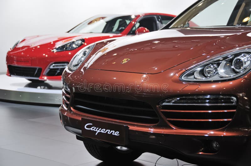 Porsche Cayenne SUV front editorial photography. Image of exhibitor ...