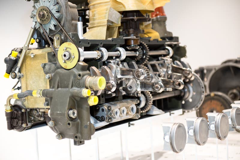Porsche engine editorial stock image. Image of exhibition - 47668739