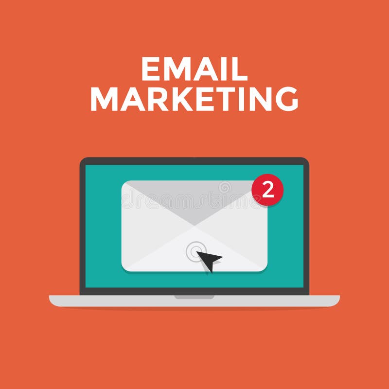 Portátil Com Envelope E Email Aberto Na Tela Mercado Do Email ...