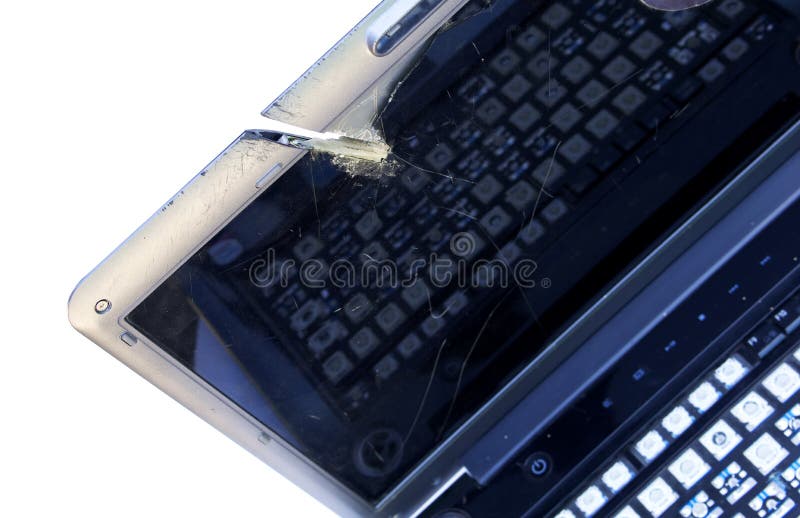 Computador Portátil Quebrado Imagem de Stock - Imagem de quebrado ...