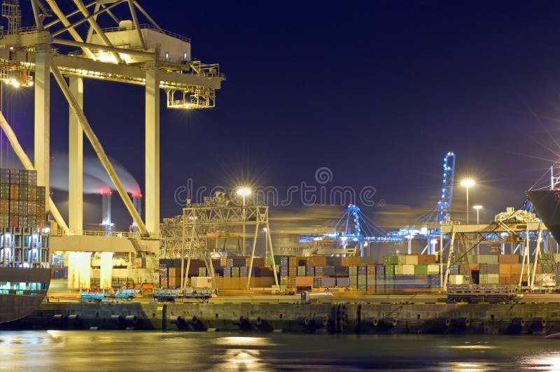 Harbor activity stock photo. Image of activity, cranes - 12118384