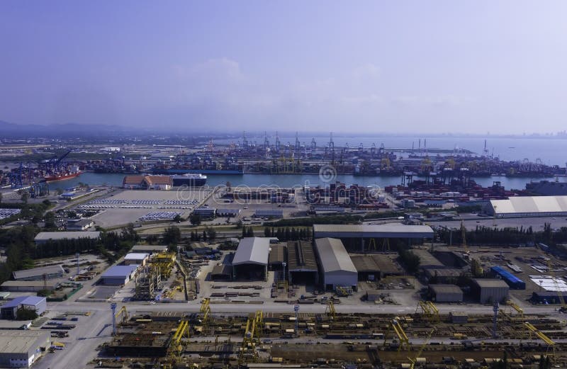 Port of Aerial View a Logistics and Transportation of Container Cargo ...