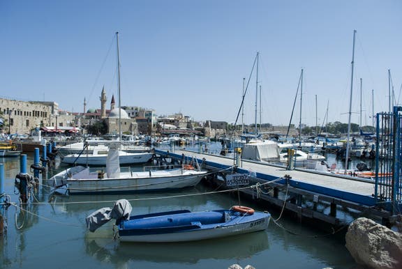 Port in Akko (Acre), Israel Editorial Photography - Image of boat ...