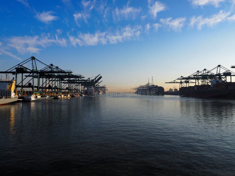 Port of Antwerp. stock photo. Image of bright, loading - 99555976