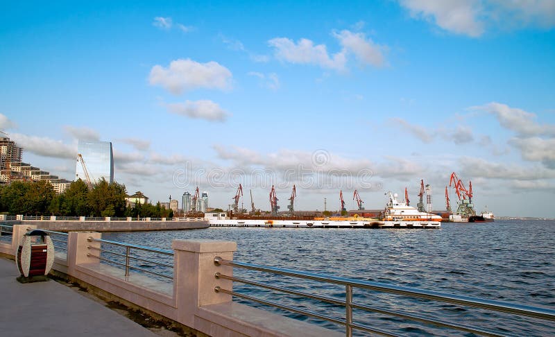 Port of Baku stock photo. Image of crane, azerbaijan - 28574114
