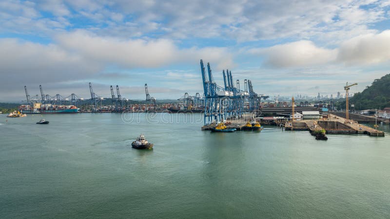 Port of Balboa in the Panama Canal Stock Image - Image of city, export ...