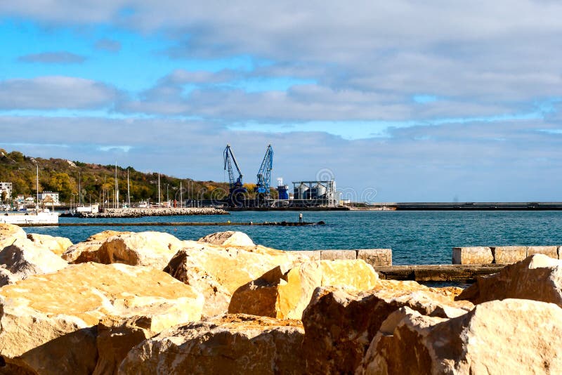 Port Balchik stock image. Image of goods, cargo, welfare - 40204911