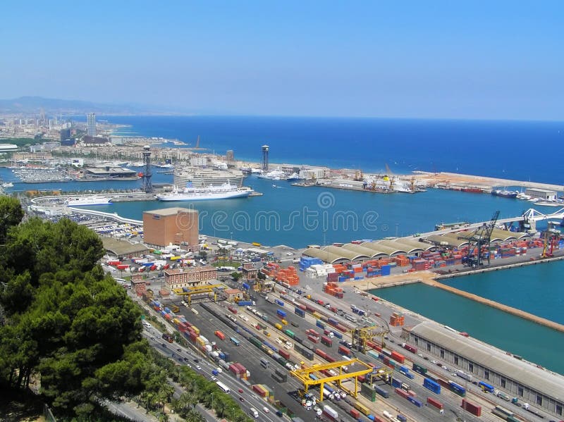 Port of Barcelona stock photo. Image of aerial, spain - 2614986