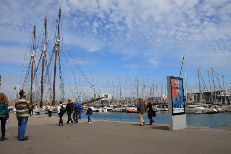 Port of Barcelona in Spain editorial photography. Image of water - 93086107