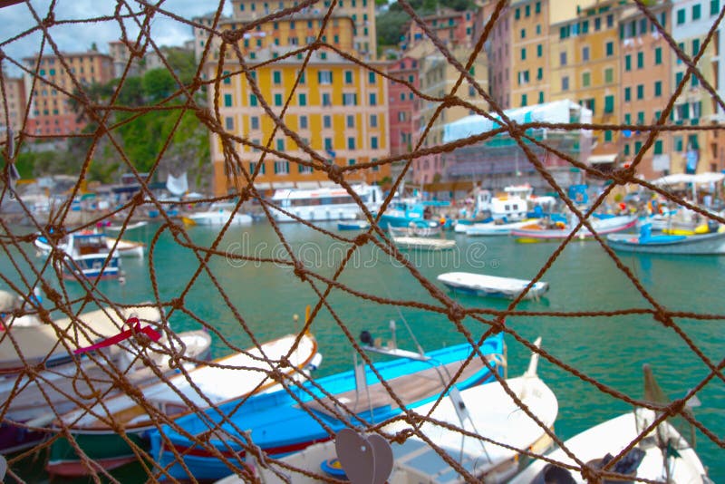 Port behind the fishnet stock image. Image of line, float - 43745977