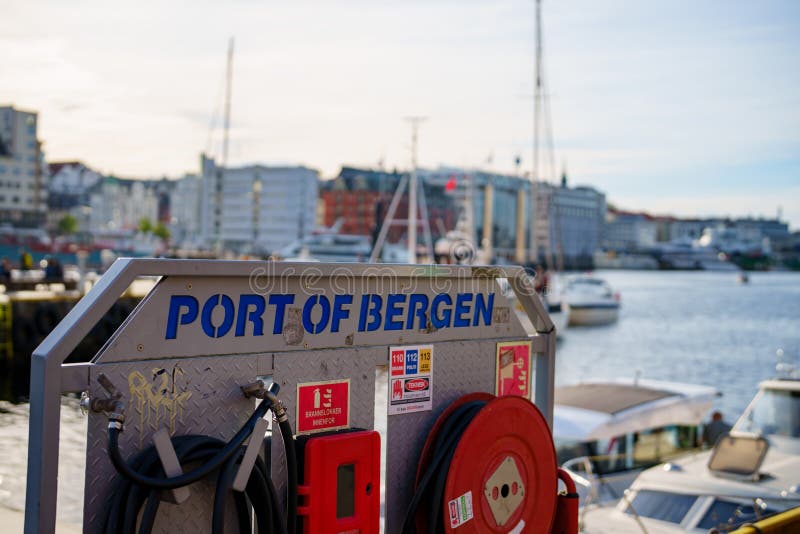 Port of Bergen Norway sign editorial image. Image of norway - 256081950