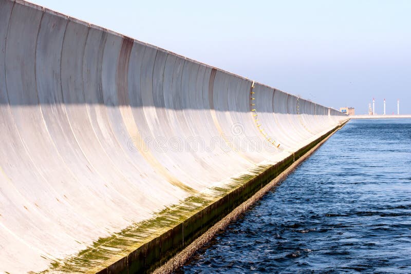 Port breakwater stock image. Image of gdynia, waves, concrete - 42192913