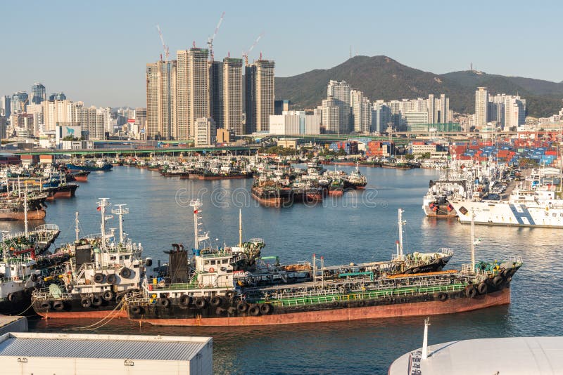 Port of Busan Largest Harbor in South Korea Editorial Stock Image ...