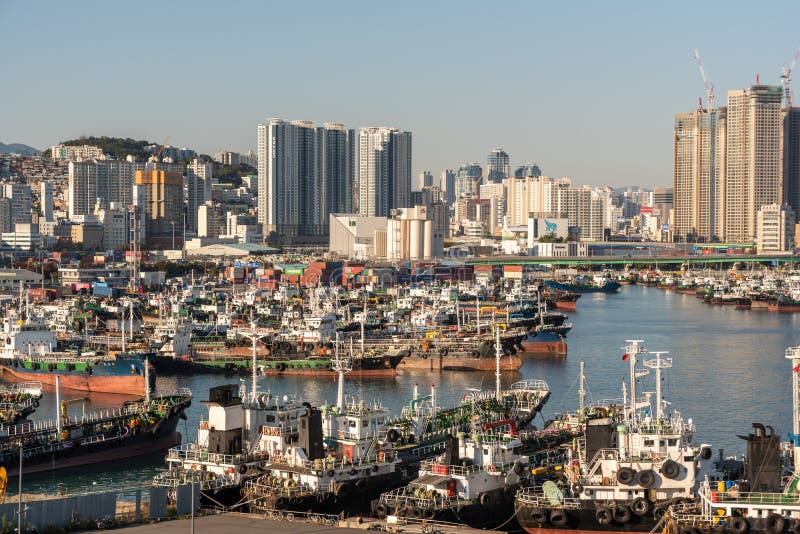 Port of Busan Largest Harbor in South Korea Editorial Photo - Image of ...