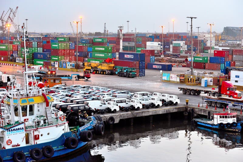 Callao, Lima / Peru - October 13 2019: View of Dock and Containers in ...