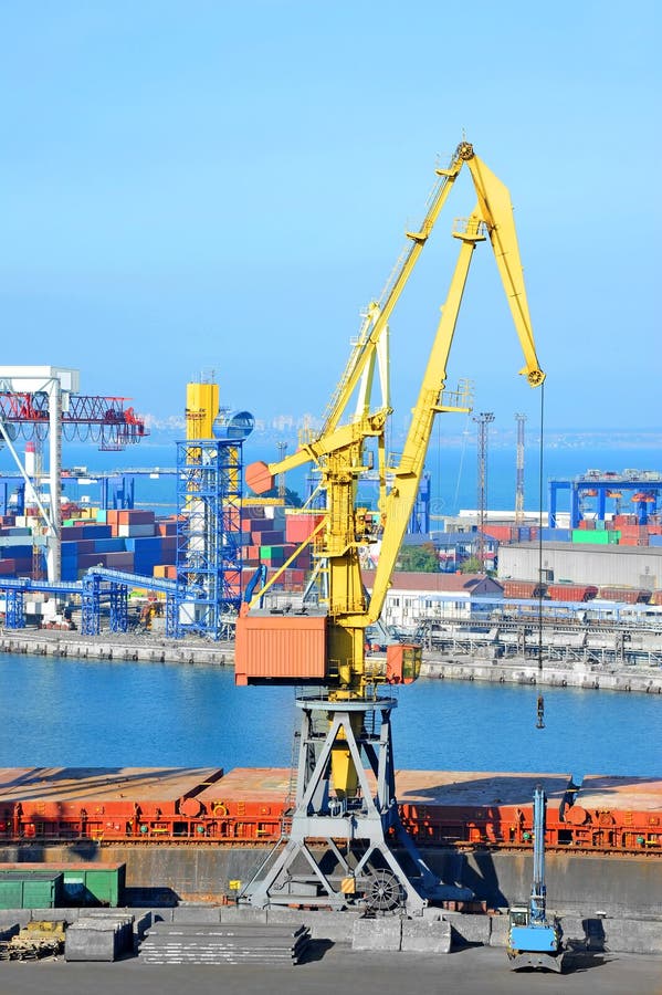 Port Cargo Crane and Container Stock Photo - Image of cargo, boat: 79342526