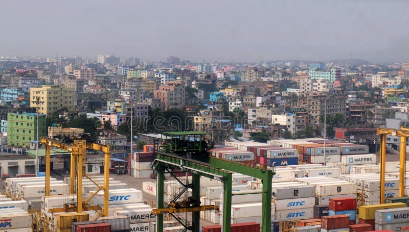 Loading Bulk Cargo of Limestone from Barges into a Bulk Carrier by ...