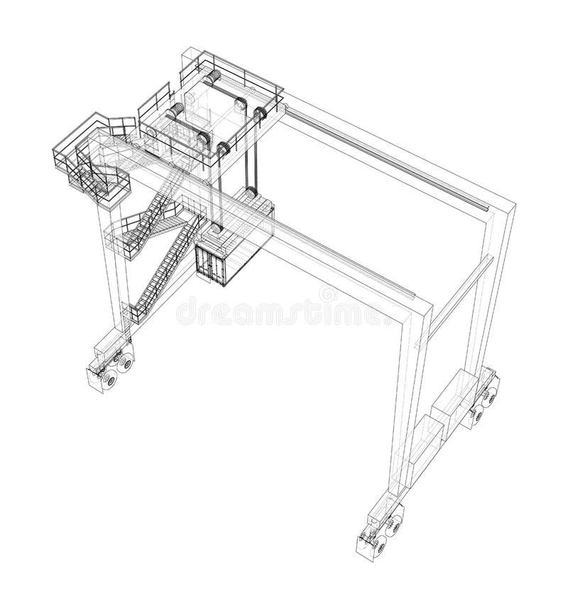 Port cargo crane stock illustration. Illustration of container - 270610247