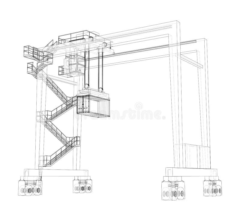Port cargo crane stock illustration. Illustration of shipping - 271491825