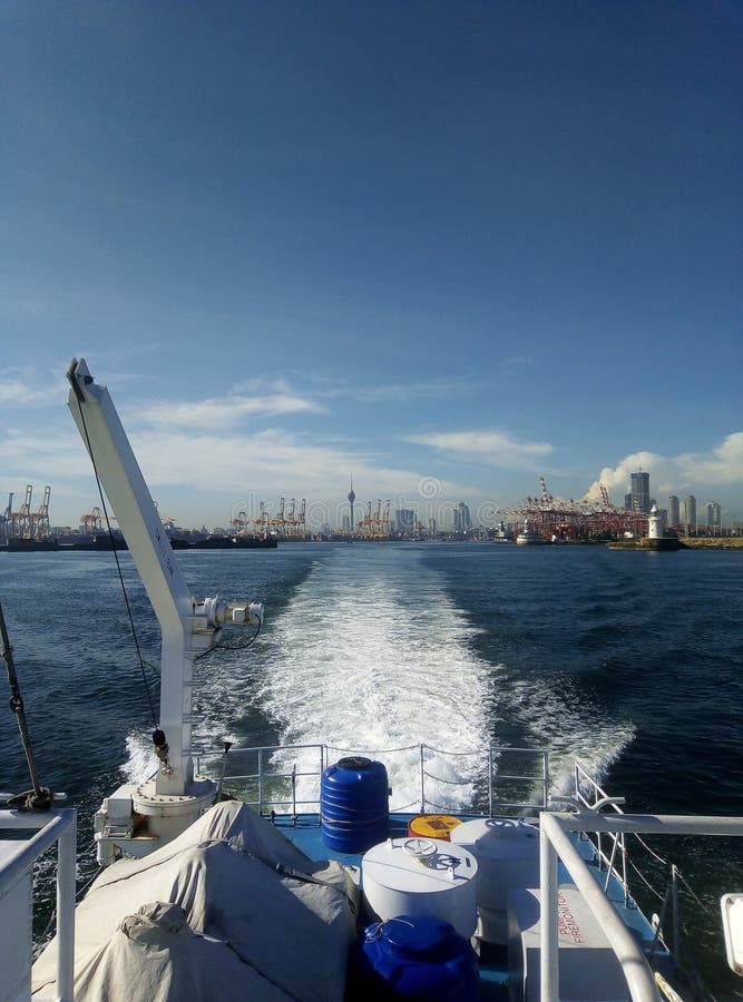 Port Ceylon View in Cargo Ship Stock Photo - Image of port, view: 259717512