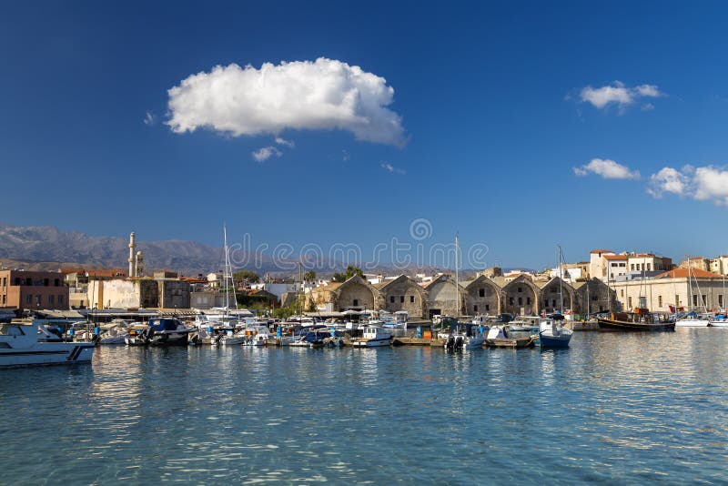 Port of Chania, Crete stock photo. Image of town, sailing - 77338566