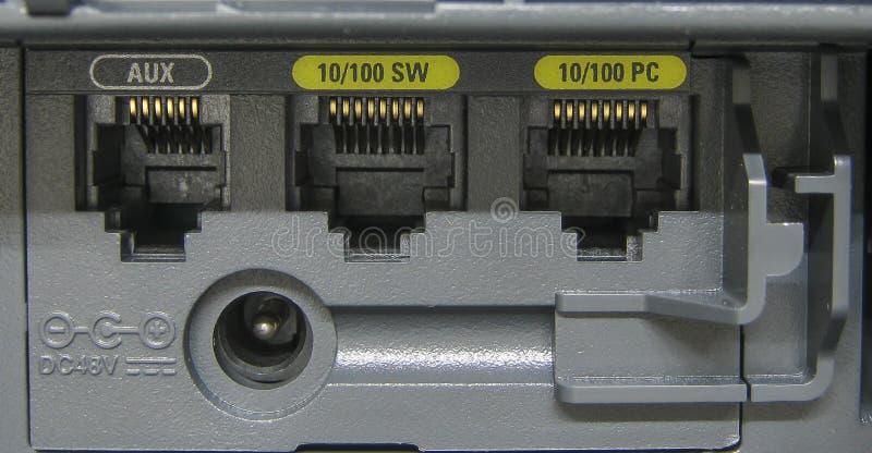 Port for connect IP Phone stock photo. Image of company - 31430600